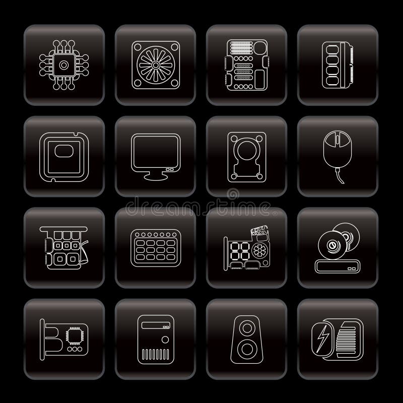 Line Computer Performance and Equipment Icons Stock Vector ...