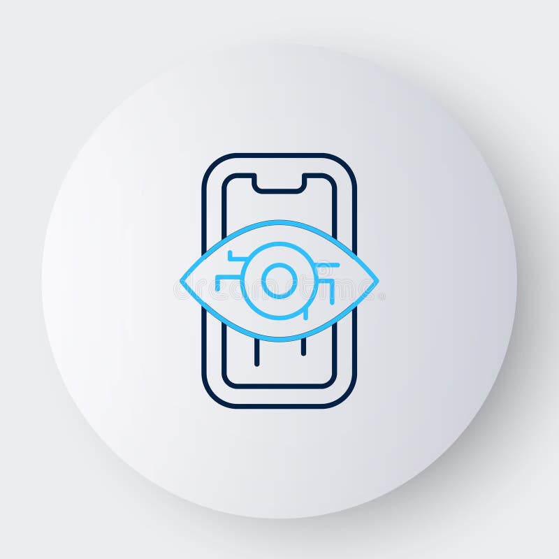 Line Computer Vision Icon Isolated on White Background. Technical ...