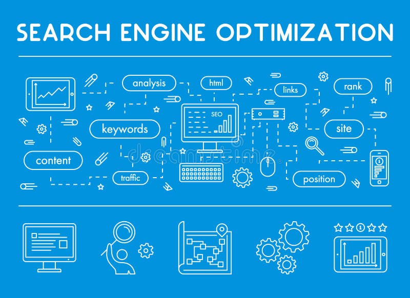 Line Concept Banner Search Engine Optimization Stock Illustration ...