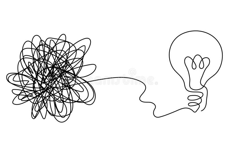 Line Concept of Generating Ideas and Collecting Thoughts. Generation of ...