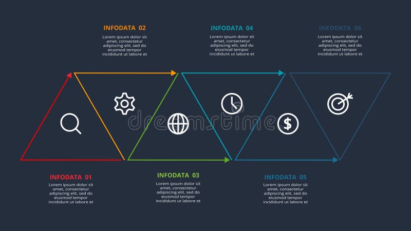 Line Concept for Infographic with 6 Steps, Options, Parts or Processes ...