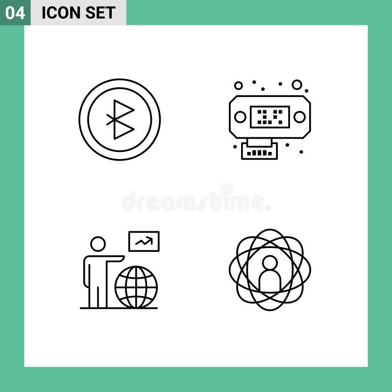 4 Thematic Vector Filledline Flat Colors and Editable Symbols of ...