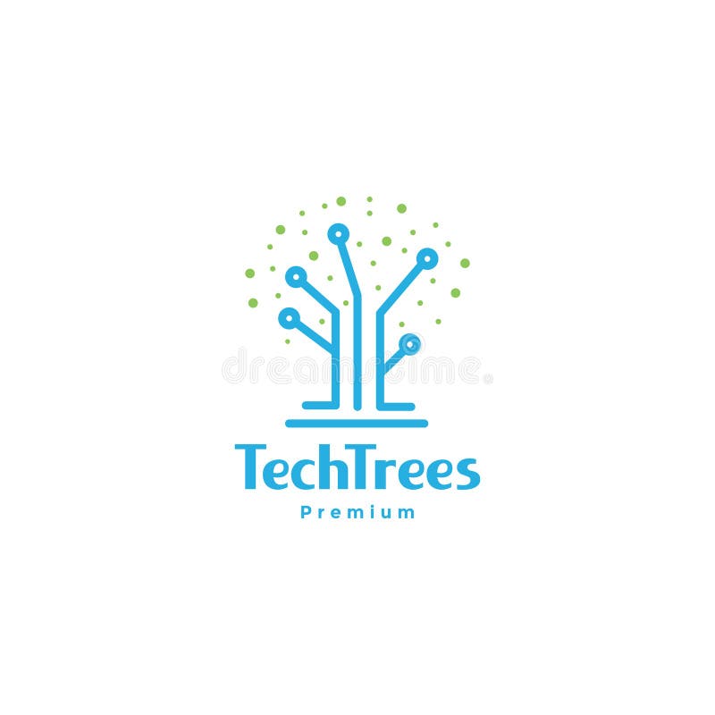 Line Connect Tree Tech Abstract Logo Symbol Icon Vector Graphic Design ...