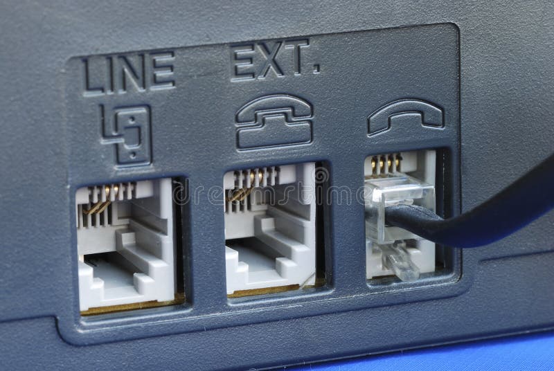 Line Connectors at the Back of a Fax Machine Stock Photo - Image of ...