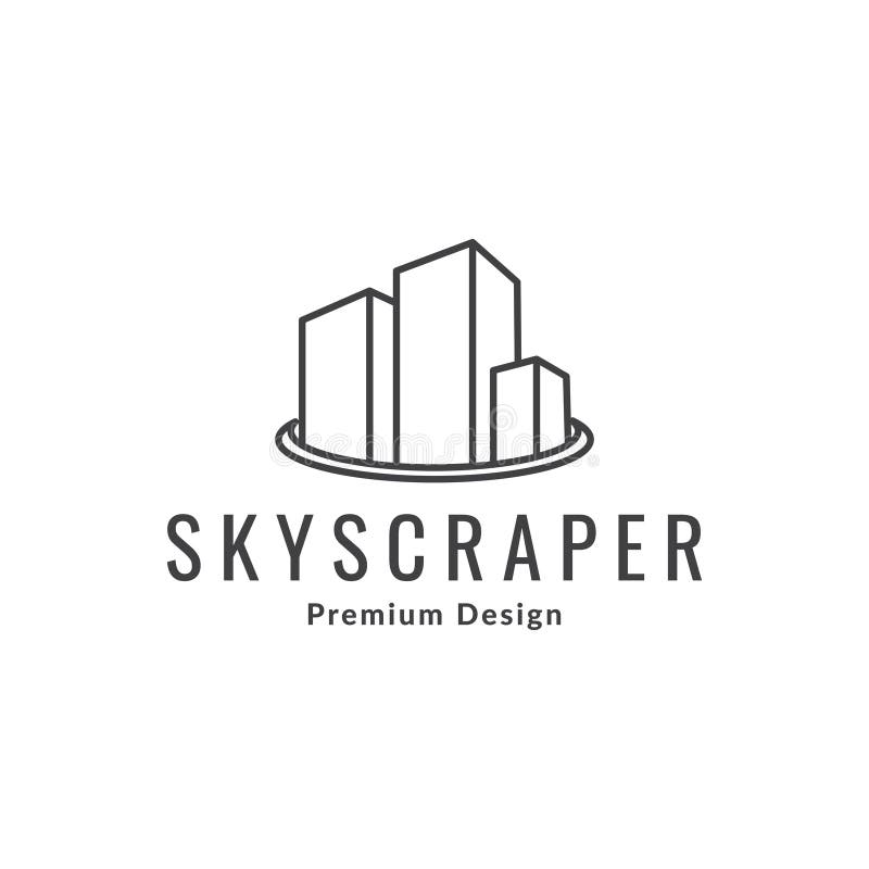 Line Construction Simple Skyscraper Logo Symbol Icon Vector Graphic ...