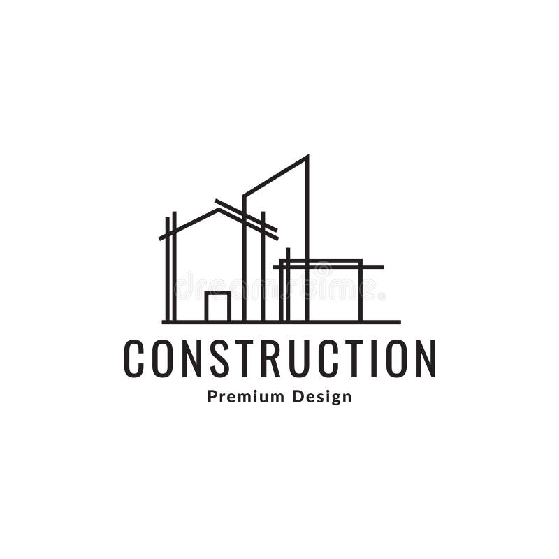 Line Construction Structure Home Building Logo Symbol Icon Vector ...