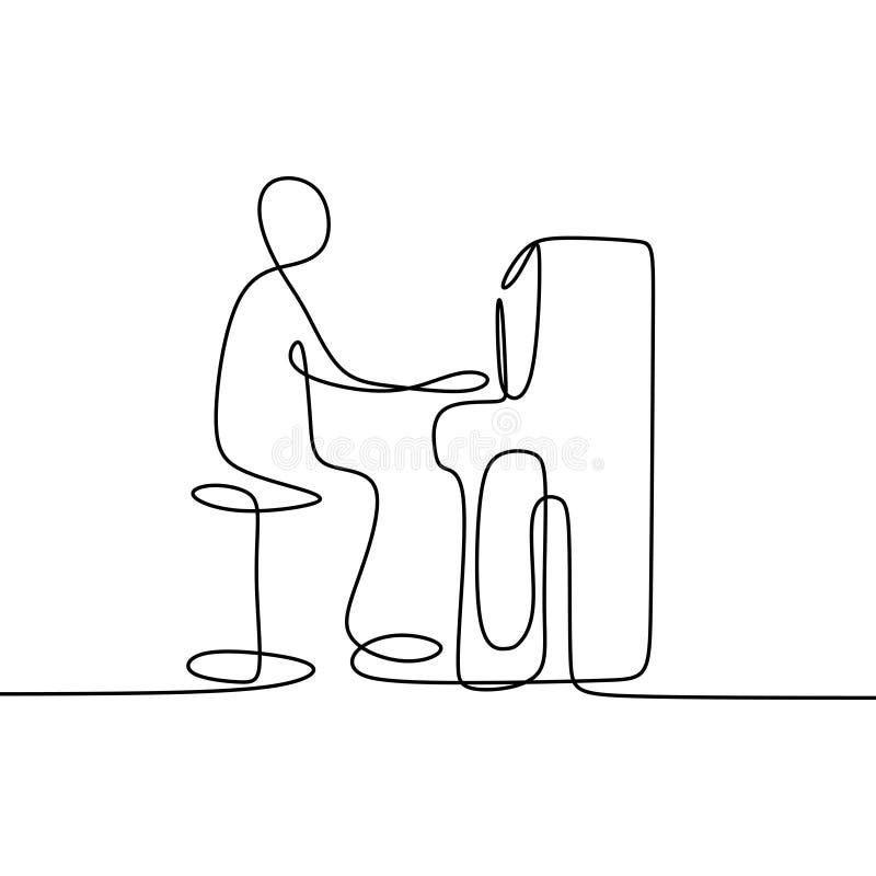 Continuous Line Drawing Piano Stock Illustrations – 229 Continuous Line ...