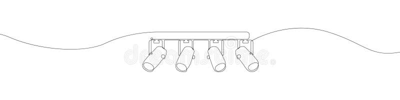 Line Continuous Drawing Vector Searchlight Icon. One Line Theater ...