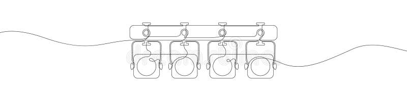 Line Continuous Drawing Vector Searchlight Icon. One Line Theater ...