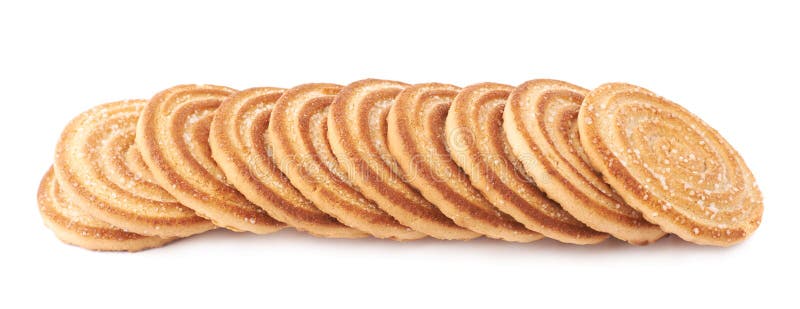Line of Cookies Isolated Over the White Background Stock Image - Image ...