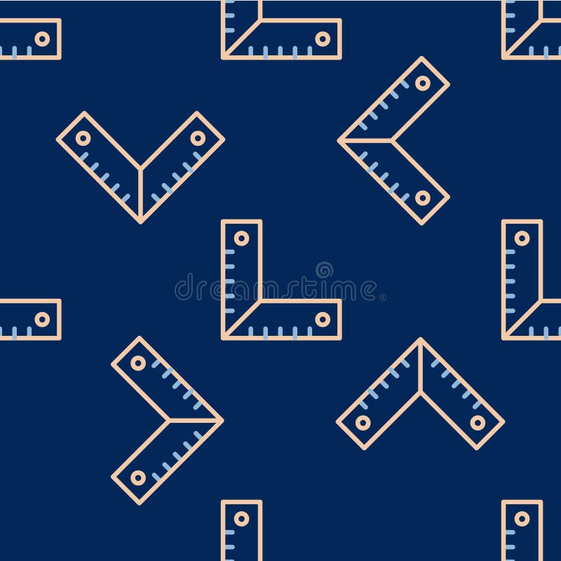 Line Corner Ruler Icon Isolated Seamless Pattern on Blue Background ...