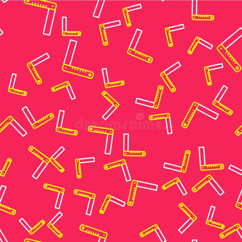 Line Corner Ruler Icon Isolated Seamless Pattern on Red Background ...