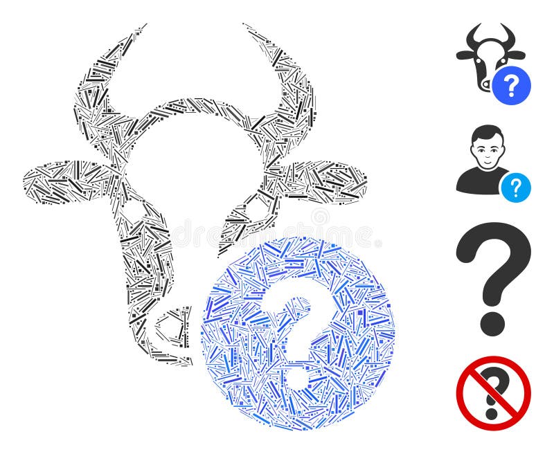 Line Cow Unknown Status Icon Vector Mosaic Stock Illustration ...
