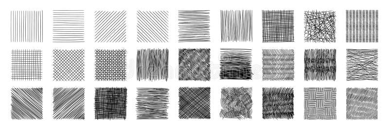 Line Crosshatch Patterns from Simple To Complex, Stock Illustration ...