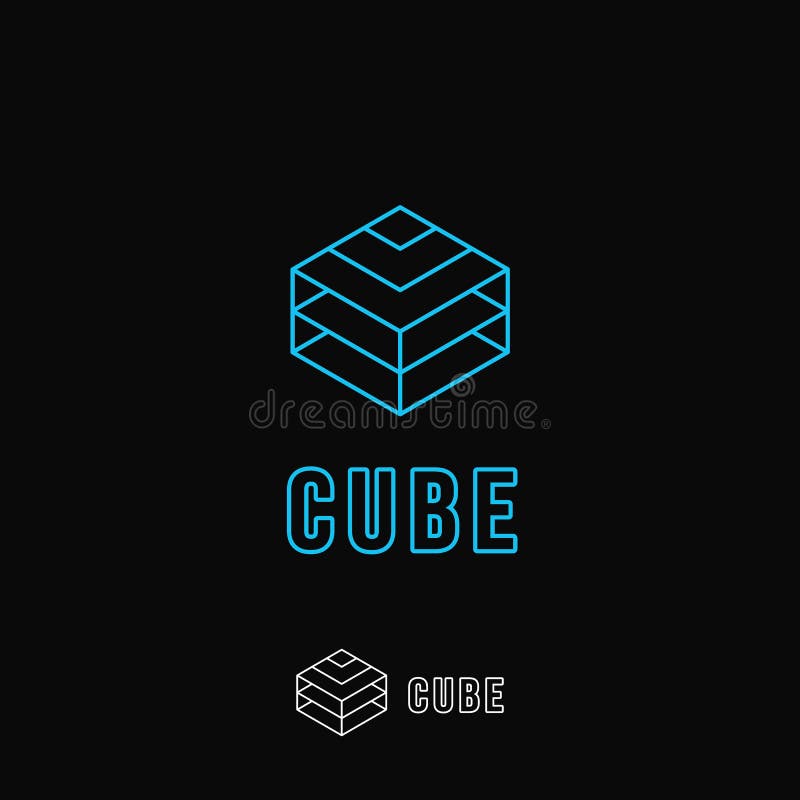 Line Cube Logo Icon Which Looks Like Layered Symbol Vector for ...