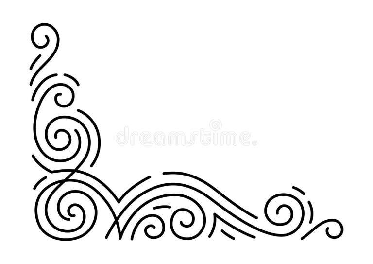 Line Curl Corner. Modern Decorative Linear Element Stock Illustration ...