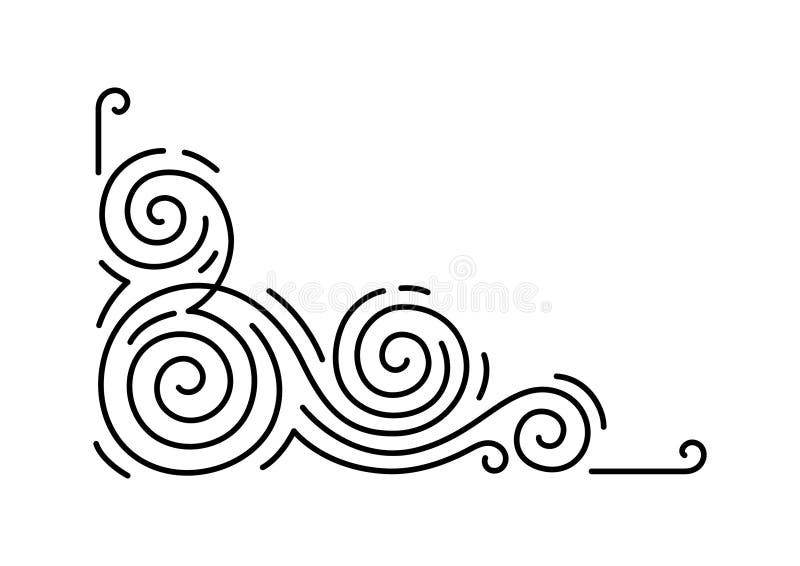 Line Curl Corner. Modern Decorative Linear Element Stock Illustration ...