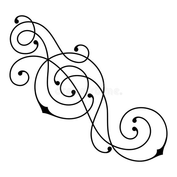 Line Curl Element. Modern Decorative Linear Vignette Stock Illustration ...