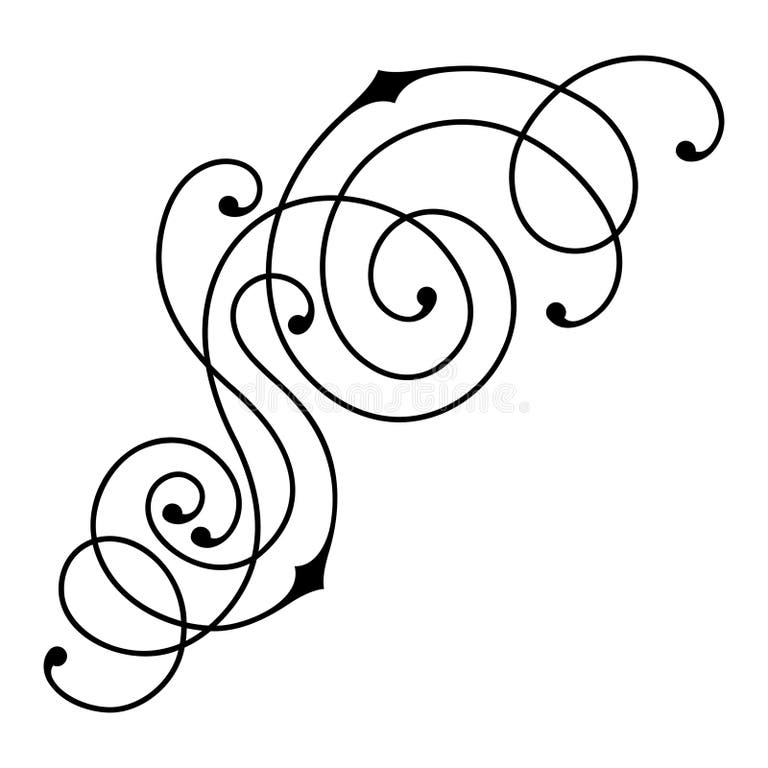 Line Curl Element. Modern Decorative Linear Vignette Stock Illustration ...