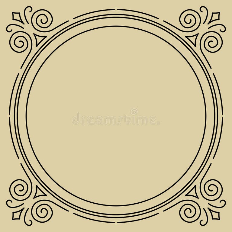 Line Curl Frame. Modern Decorative Linear Background Stock Illustration ...