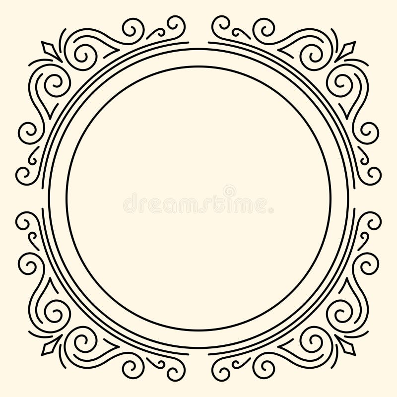 Line Curl Frame. Modern Decorative Linear Background Stock Illustration ...
