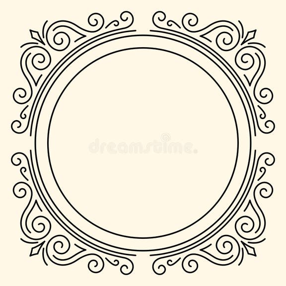 Line Curl Frame. Modern Decorative Linear Background Stock Illustration ...