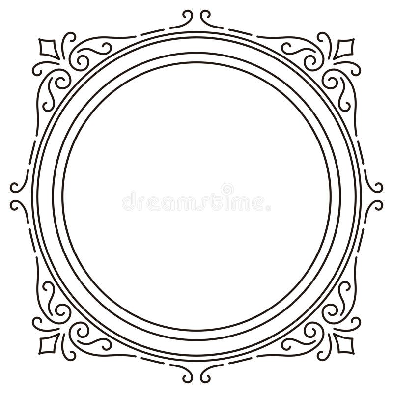 Line Curl Frame. Modern Decorative Linear Background Stock Illustration ...