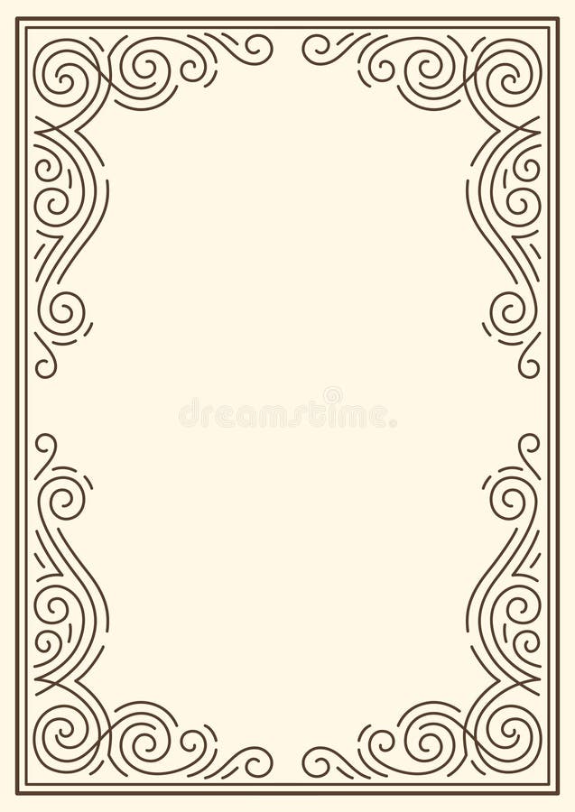 Line Curl Frame. Modern Decorative Linear Background Stock Illustration ...
