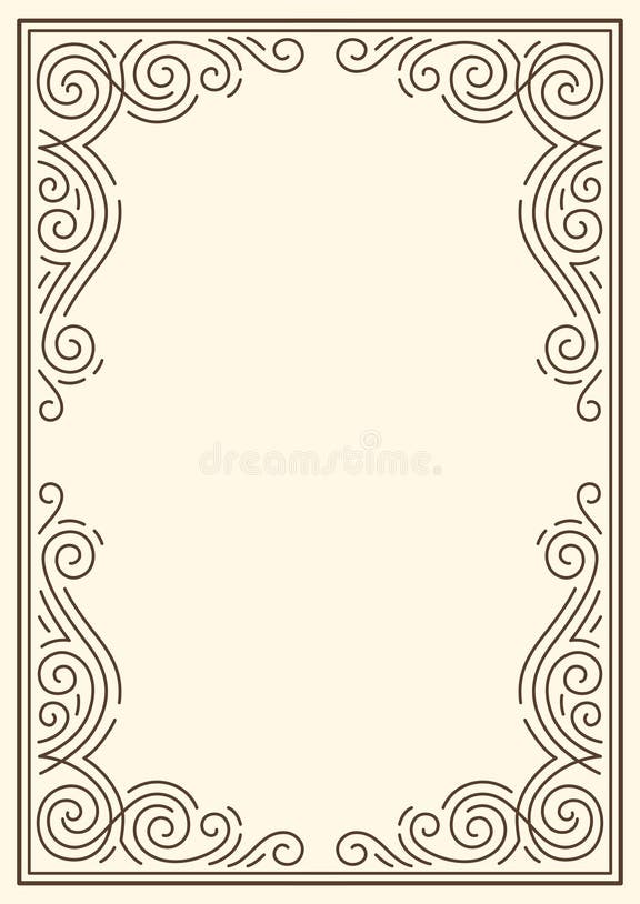 Line Curl Frame. Modern Decorative Linear Background Stock Illustration ...