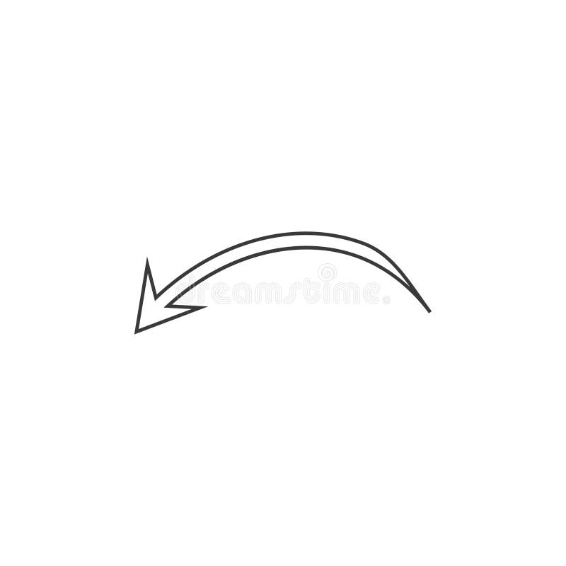 Line Curved Arrow Icon Vector. Curve Arrow Icon Stock Illustration ...