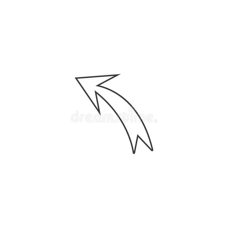 Line Curved Arrow Icon Vector. Curve Arrow Icon Stock Illustration ...