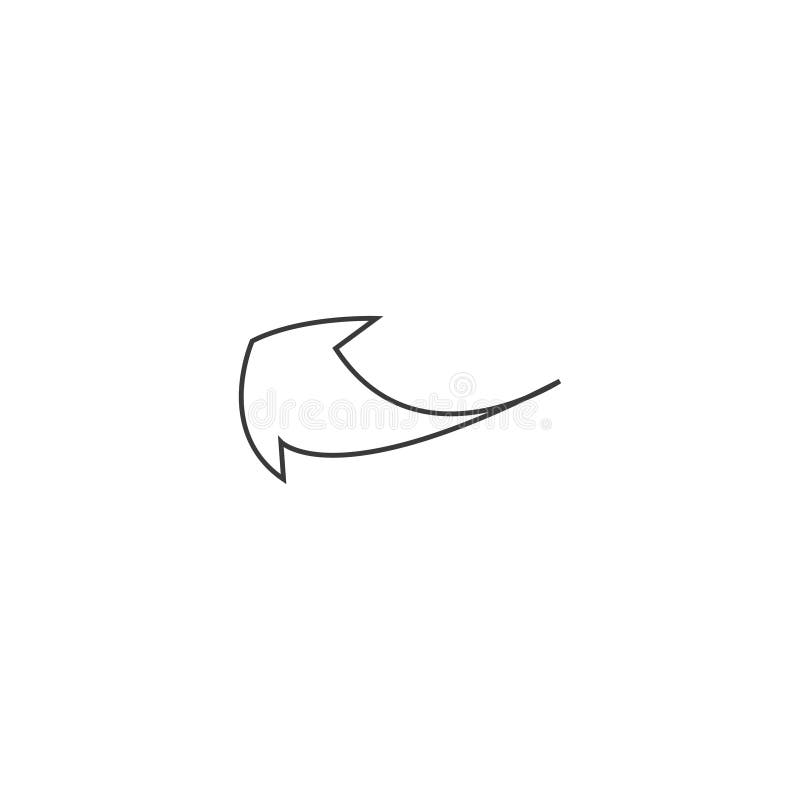 Line Curved Arrow Icon Vector. Curve Arrow Icon Stock Illustration ...