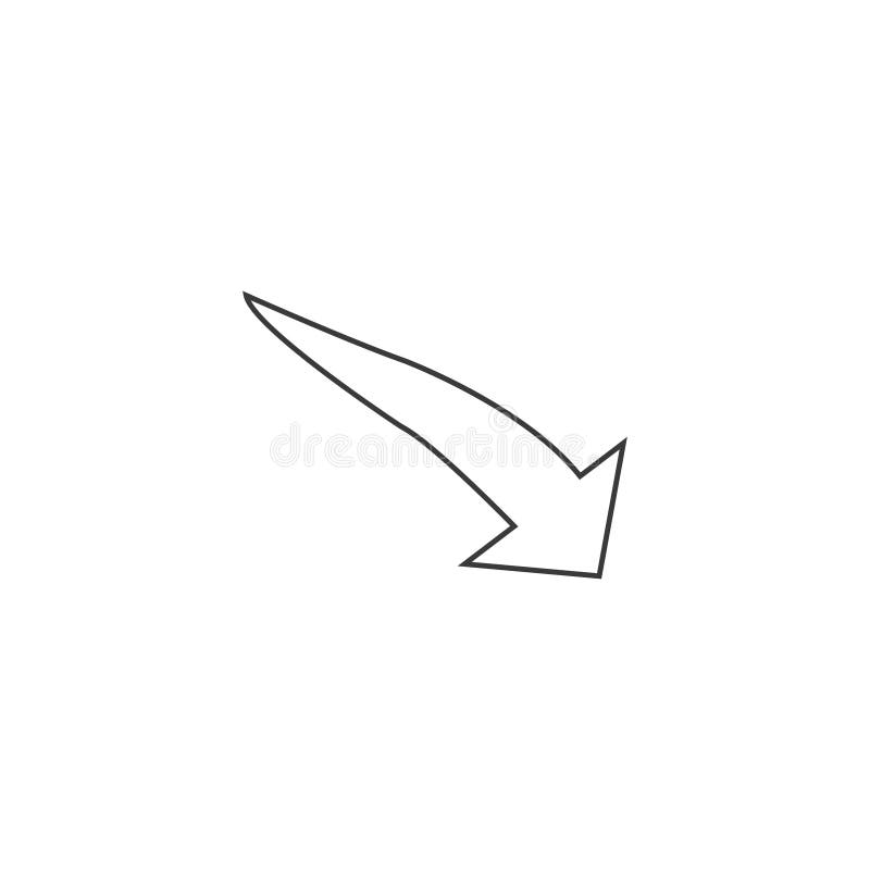 Line Curved Arrow Icon Vector. Curve Arrow Icon. Vector Illustration ...