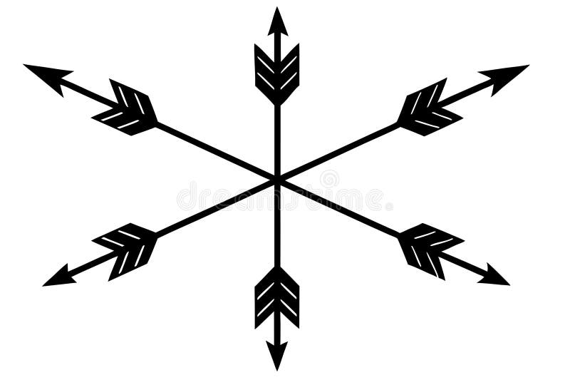 Line Cute Arrows Element with Ornamental Design Stock Vector ...