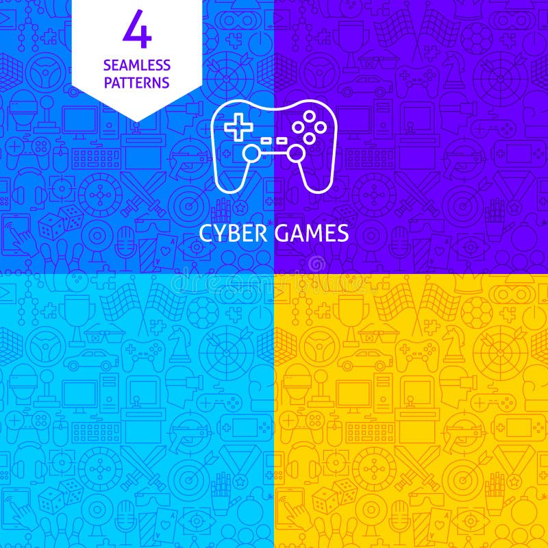Line Cyber Games Patterns stock vector. Illustration of outline - 178534438