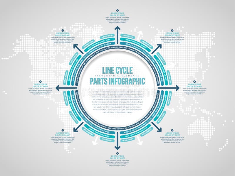 Line Cycle Parts Infographic Stock Vector - Illustration of copyspace ...