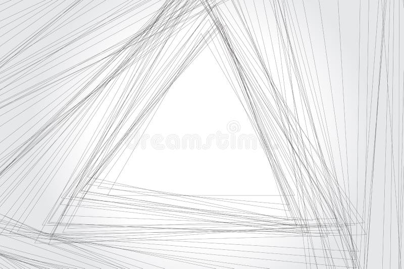 Line 3D Abstract White Background Stock Vector - Illustration of space ...