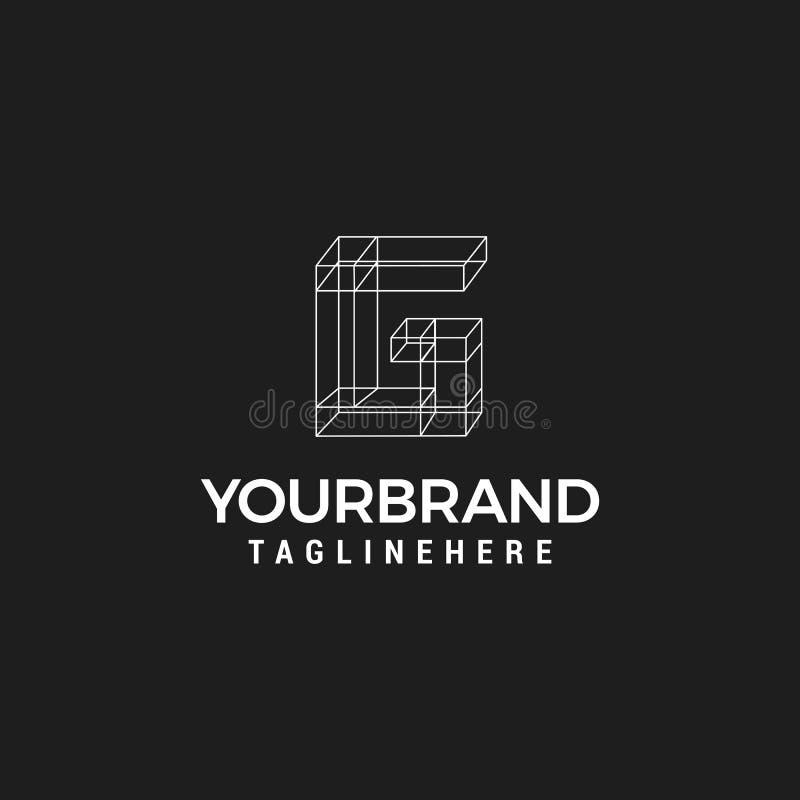 Line 3d Architecture Letter G Logo Design Template Vector Stock Vector ...