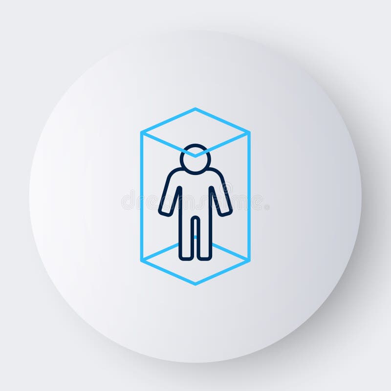 Line 3d Modeling Icon Isolated on White Background. Augmented Reality ...