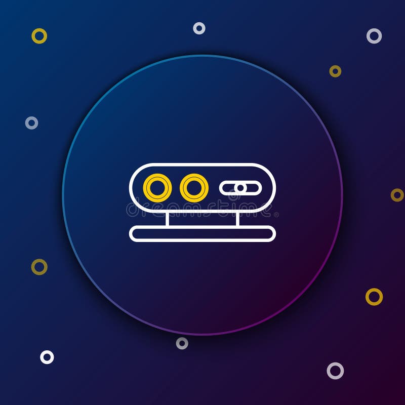 Line 3d Scanning System Icon Isolated on Blue Background. Colorful ...