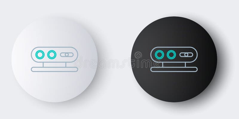 Line 3d Scanning System Icon Isolated on Grey Background. Colorful ...