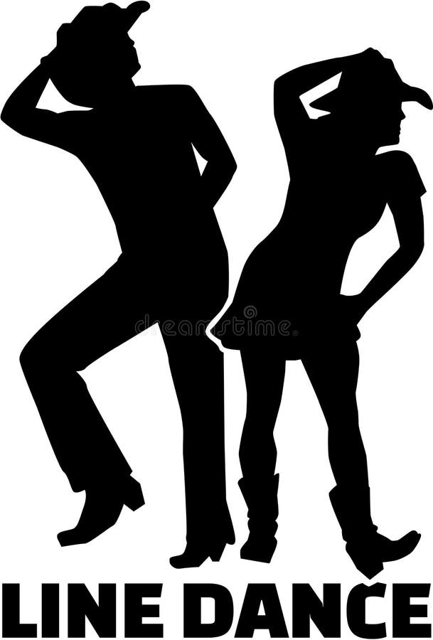 Line Dance Couple with Word Stock Vector - Illustration of country ...