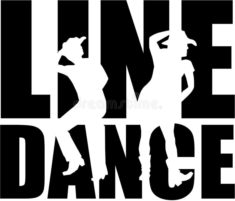 Line Dance Couple with Word Stock Vector - Illustration of country ...