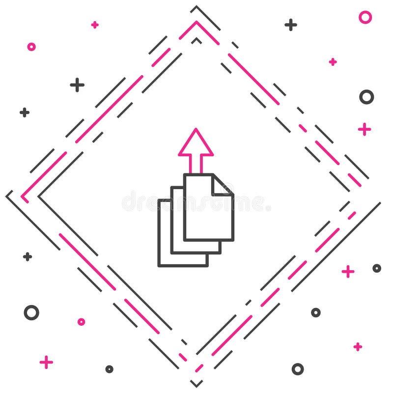 Line Data Export Icon Isolated on White Background. Colorful Outline ...