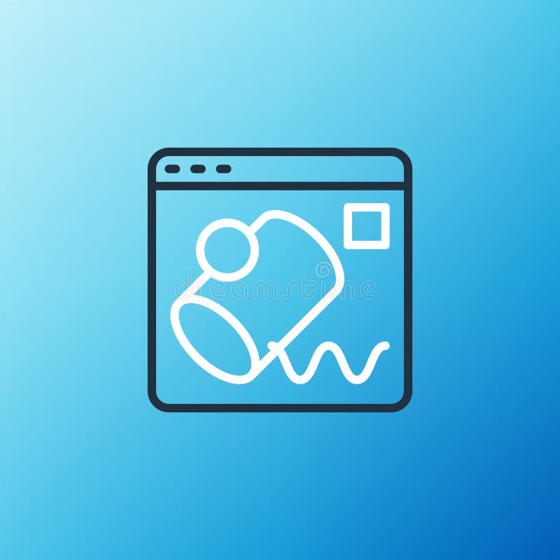 Line Data Visualisation Icon Isolated on Blue Background. Colorful ...