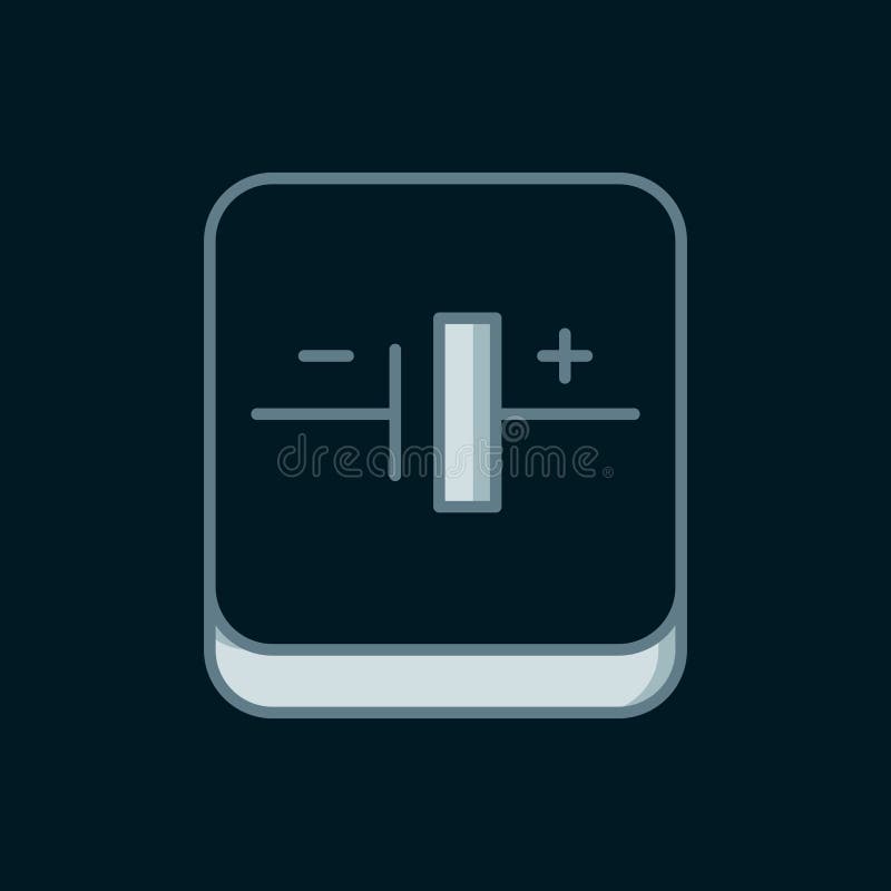 Line DC Voltage Source Icon Isolated on Black Background. Flat Filled ...