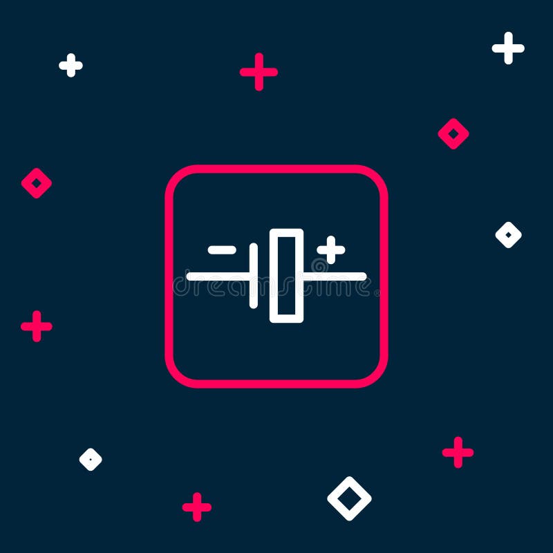 Line DC Voltage Source Icon Isolated on Blue Background. Colorful ...