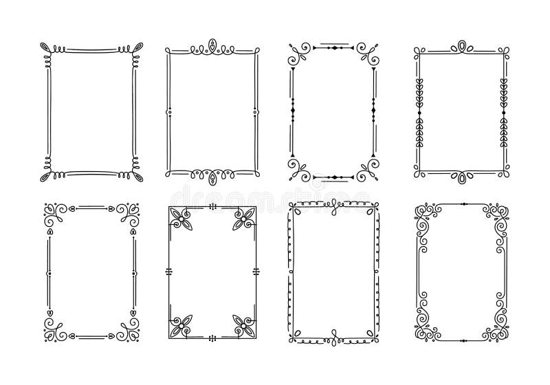 Line Decorative Frames for Photo and Picture Stock Illustration ...