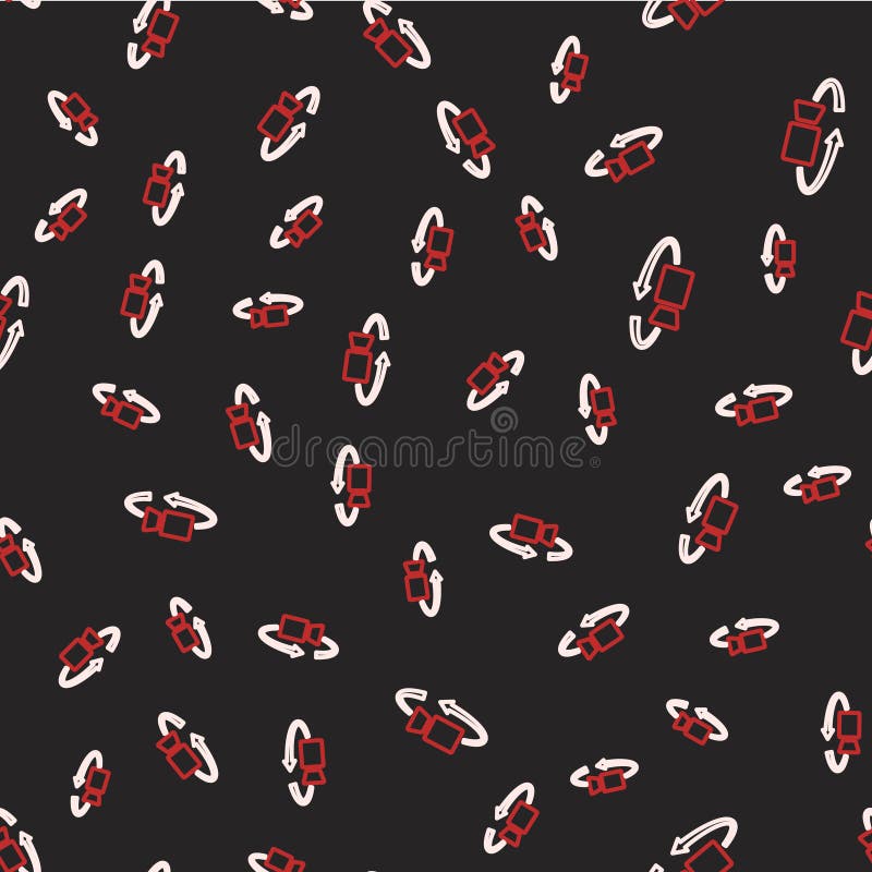 Line 360 Degree View Icon Isolated Seamless Pattern on Black Background ...