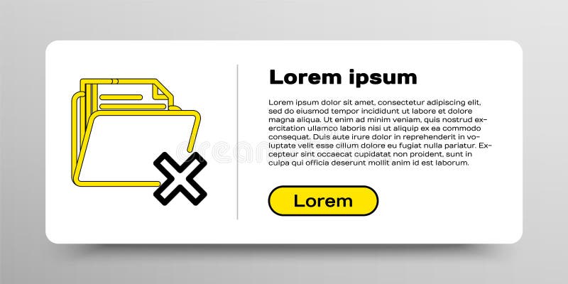 Line Delete Folder Icon Isolated on White Background. Folder with ...